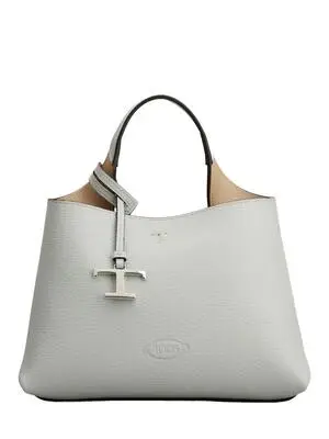 TOD'S Micro Leather Top Handle Bag - Grey Natural