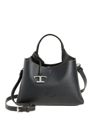 TOD'S Micro Leather Top Handle Bag - Nero