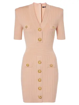 Balmain Knitted Minidress - Neutrals