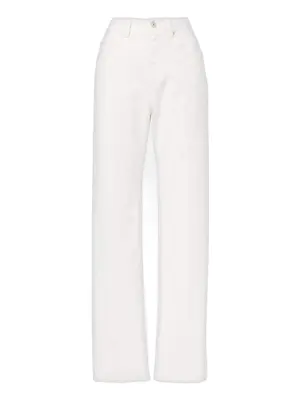Brunello Cucinelli Mid-rise Wide-leg Jeans - White