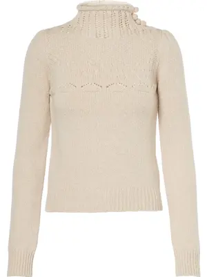Valentino Garavani Wool And Cashmere-blend Sweater - Beige