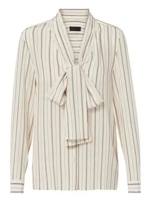 NILI LOTAN Angelique Striped Silk Blouse - Multicoloured