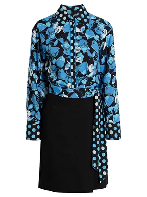 Diane Von Furstenberg Olia Printed Wrap Dress - Black