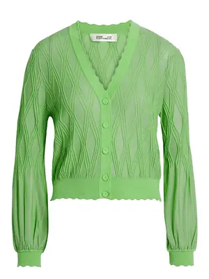 Diane Von Furstenberg Pomela Jacquard-knit Cardigan - Green