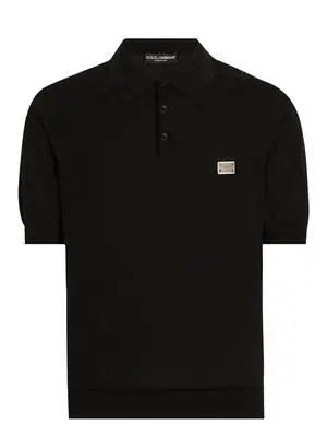 Dolce & Gabbana Cotton Polo-shirt With Logo Tag - Black