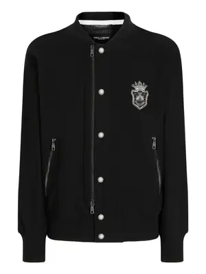 Dolce & Gabbana Wool Jacket With Patch - Black