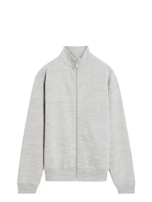 John Elliott Cotton And Cashmereblend Fleece Zipup Sweatshirt - Light Gray