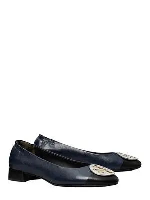 Tory Burch Claire Heeled Ballet Flats - New Navy/perfect Black