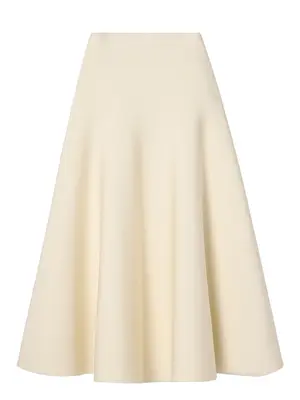 THE ROW Harley Stretch-knit Midi Skirt - Ecru