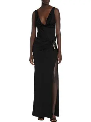 Versace Liquid Jersey Gown - Black