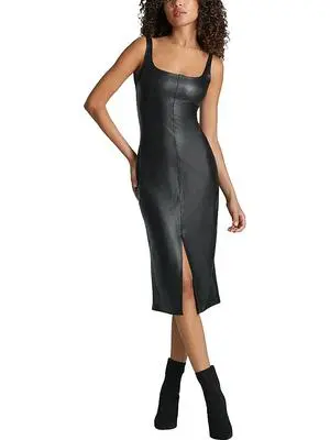 Commando Faux Leather Midi Tank Dress - Black