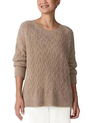 Eileen Fisher Cable Knit Sweater Biscuit