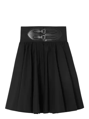 Alaïa Archetypes Belted Cotton-poplin Skirt - Black