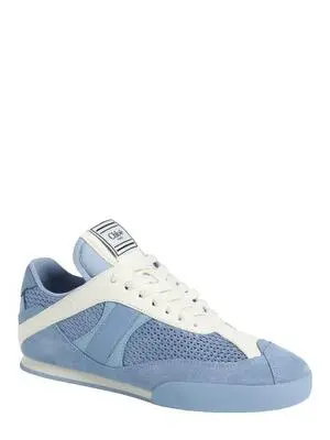 Chloé Kick Leather & Mesh Sneaker - Pearl Blue