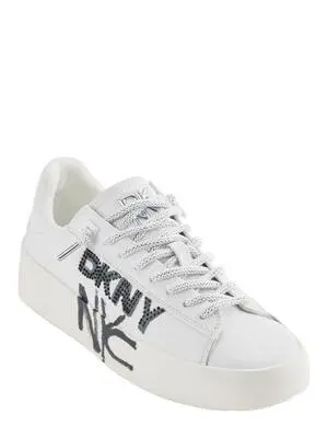 Dkny Ginali Logo Graffiti Sneakers - White/ Black