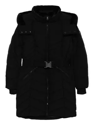 Michael Kors Chevron Belted Scuba Coat - Black