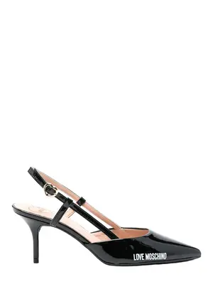 Moschino 80mm Logo-print Pumps - Black