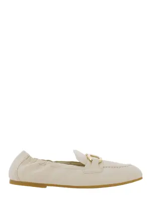 FERRAGAMO Elasticated Leather Loafers - White