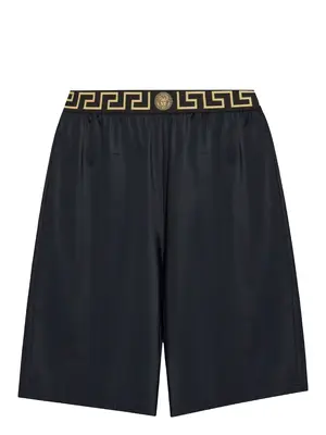 Versace Greca Waistband Shorts - Black