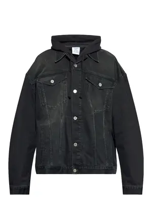 Vetements Hooded Denim Jacket - Black