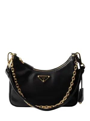 Prada Re-edition Leather Mini Bag - Black