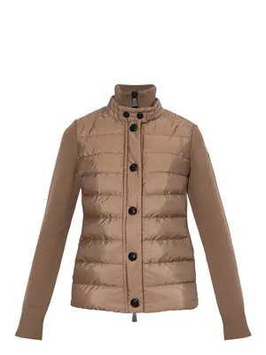 Moncler Paneled Cardigan - Brown