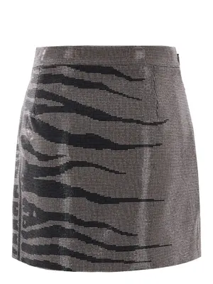 Roberto Cavalli Rhinestone-embellished Mini Skirt - Grey