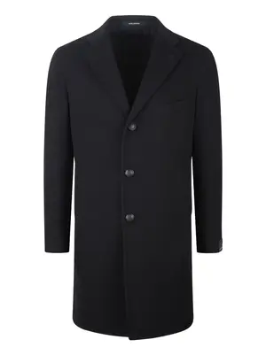 Tagliatore Brooch-detail Tailored Coat - Black