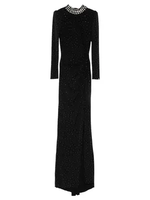 NISSA Crystal-embellished Maxi Dress - Black