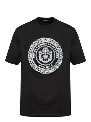 Versace Chain Crest T-shirt - Black
