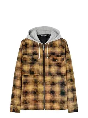 Palm Angels Checkered Zip-fastened Hoodie - Neutrals