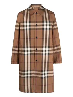 Burberry Vintage Check Cotton Coat - Brown