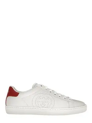 Gucci Ace Interlocking G Sneakers - White/red
