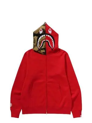 A BATHING APE 1st Shark Full Zip Hoodie - Red