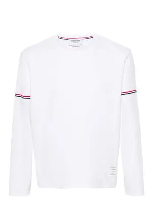 Thom Browne Rwb Stripe Cotton T-shirt - White