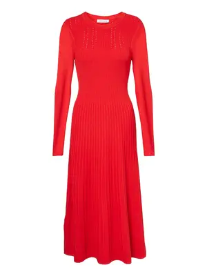 Veronica Beard Nami Ribbed-knit Dress - Red