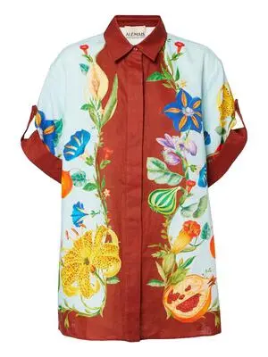 ALEMAIS Alémais Dahlia Floral Linen Shirt - Multicoloured