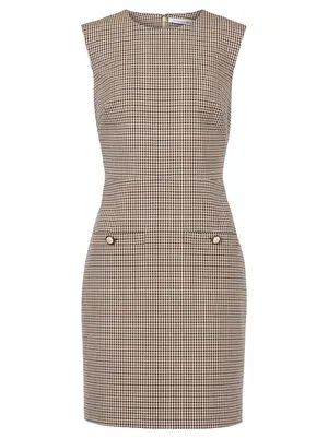 Veronica Beard Houndstooth Mini Dress - Brown