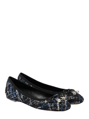 JIMMY CHOO Elme Tweed Ballet Flats - Black