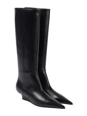 TOTÊME Sharp Leather Knee-high Boots - Black