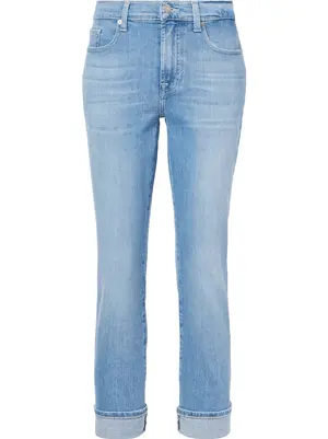 7 For All Mankind Mid-rise Skinny Jeans - Blue