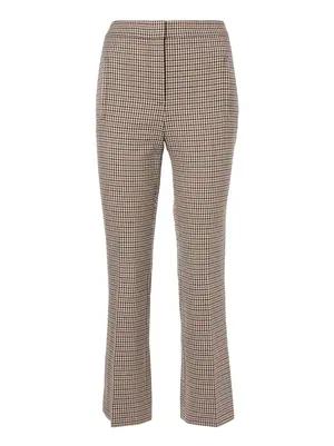 Veronica Beard Arte Houndstooth Cropped Pants - Brown