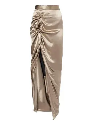VIVIENNE WESTWOOD Panther Asymmetric Maxi Skirt Gold