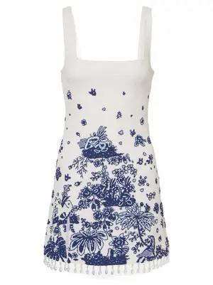 Staud Le Sable Beaded Minidress - Blue