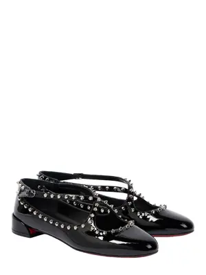 CHRISTIAN LOUBOUTIN Pilouta Jane Spiked Ballet Flats - Black