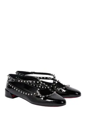CHRISTIAN LOUBOUTIN Pilouta Jane Spiked Ballet Flats - Black