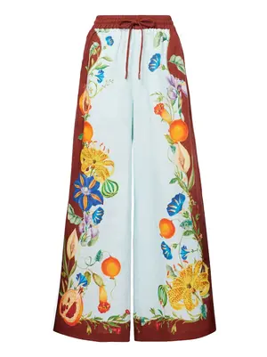 ALEMAIS Alémais Dahlia Floral Linen Wide-leg Pants - Multicoloured