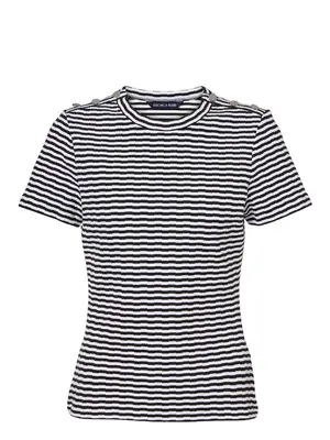 Veronica Beard Draya Striped T-shirt - Black