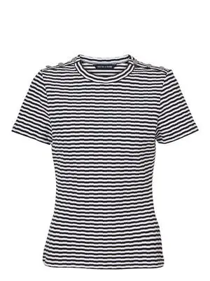 Veronica Beard Draya Striped T-shirt - Black