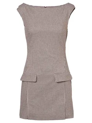 Staud Walker Checked Minidress - Brown
